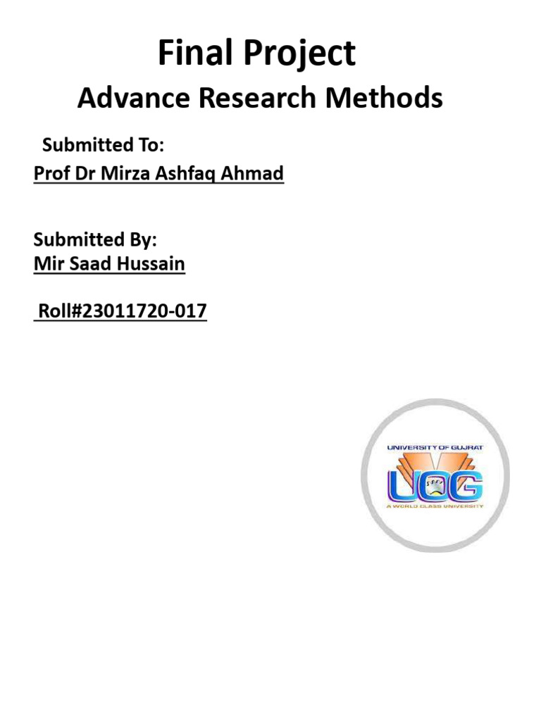 Advance Research Methods: Final Project | PDF | Learning | Cognition