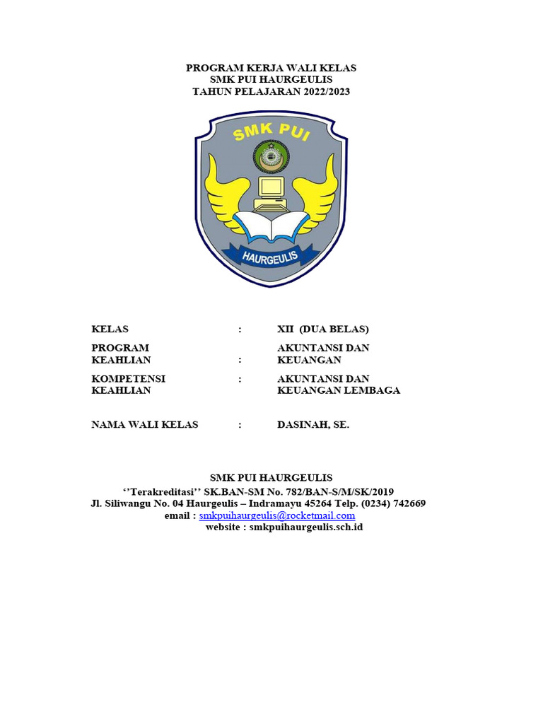 Proker Wali Kelas Xii Akl | PDF | Kesehatan Holistik