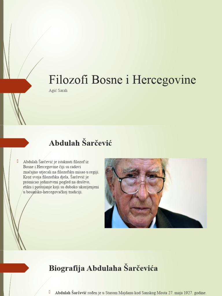 Filozofi Bosne I Hercegovine | PDF