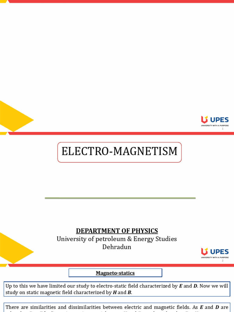 Emt - Magnetostatics - Unit Ii | PDF | Electromagnetic Induction ...