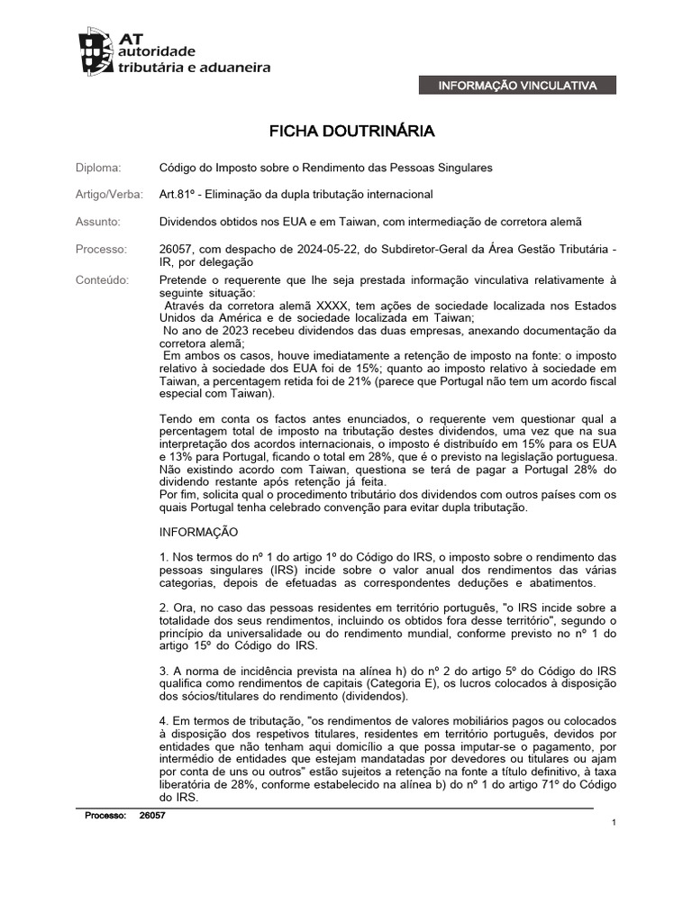 Dividendos estran-PIV - 26057 | PDF | Impostos | Dividendo