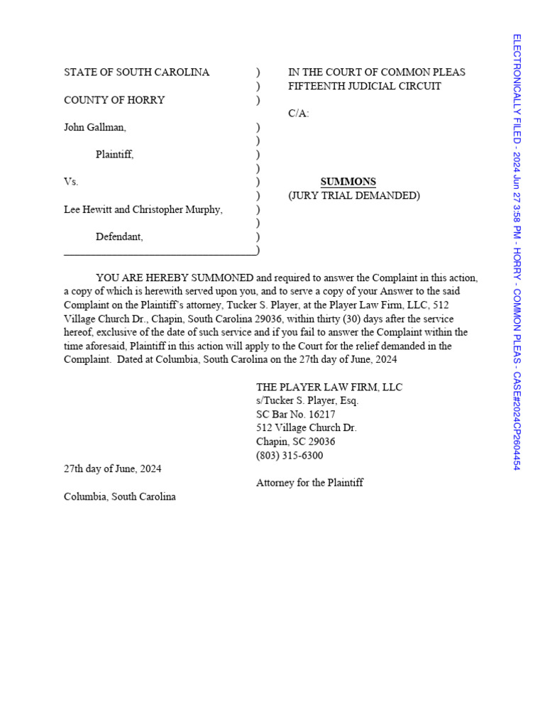 Defamation Lawsuit in Horry County | PDF | Defamation | Damages