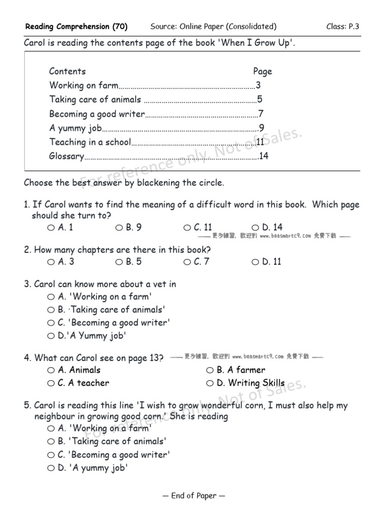 70-75 P3 Reading Comprehension | PDF | Mouse