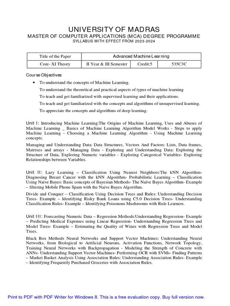 535C3C | PDF | Artificial Neural Network | Machine Learning