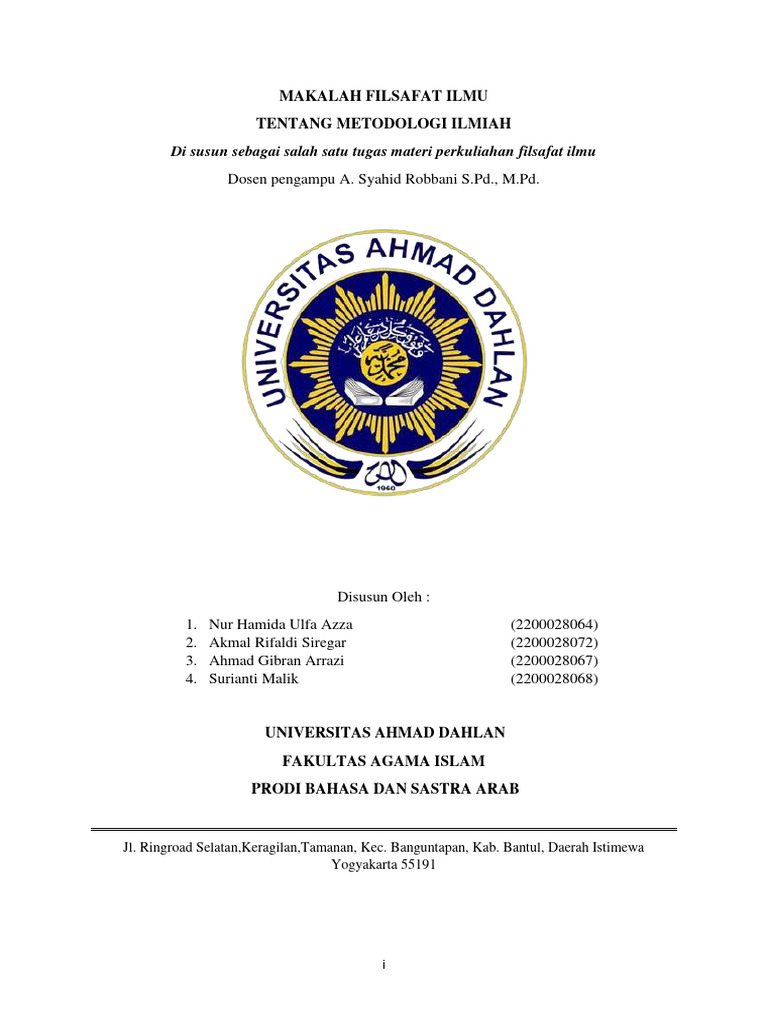 Makalah Uas Metodologi Ilmiah | PDF