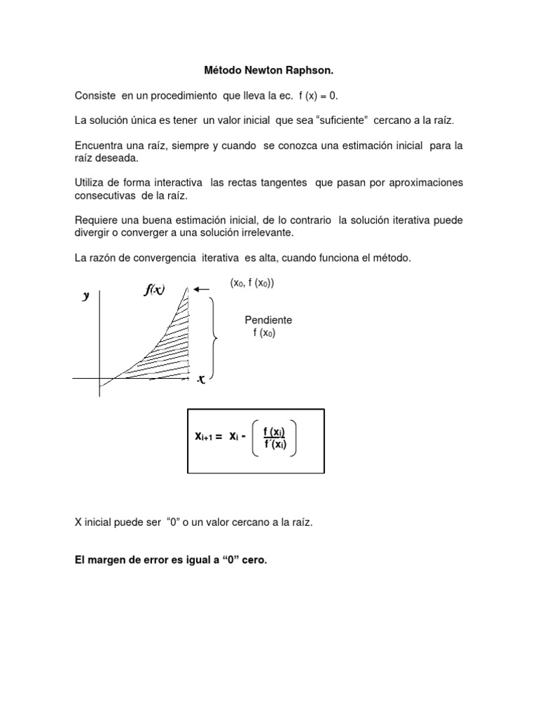 Método Newton Raphson | PDF | Análisis matemático | Matemáticas Aplicadas