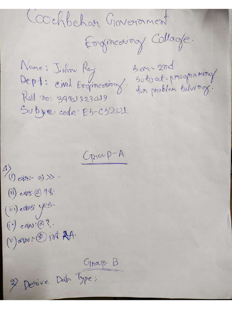 Jishnu Roy - Ce | PDF