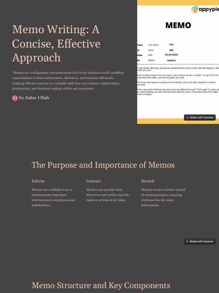 Memo Writing Presentation | PDF | Memorandum | Information