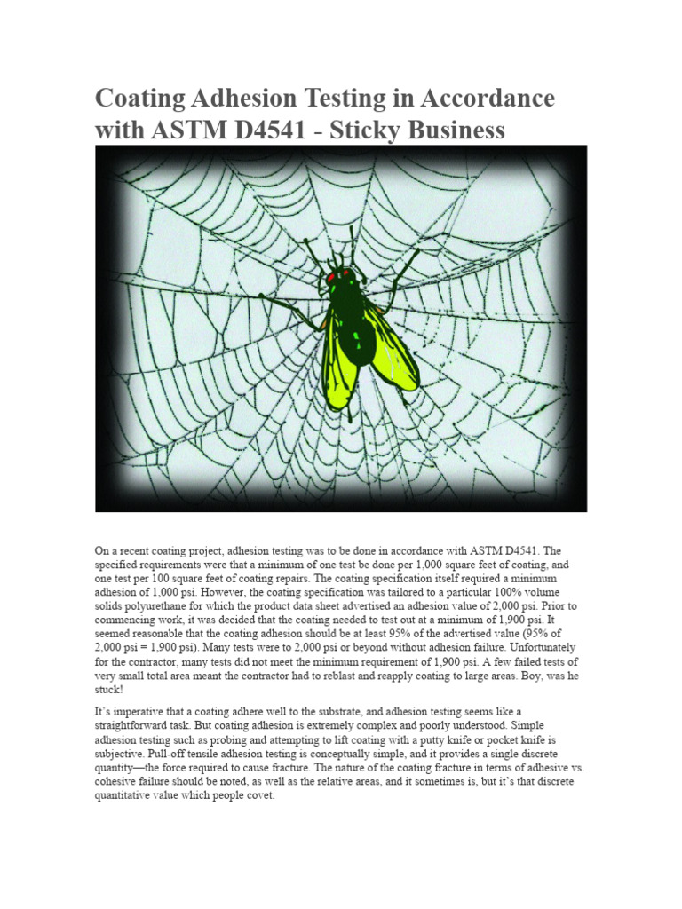 Coating Adhesion Testing in Accordance With ASTM D4541 | PDF | Accuracy ...