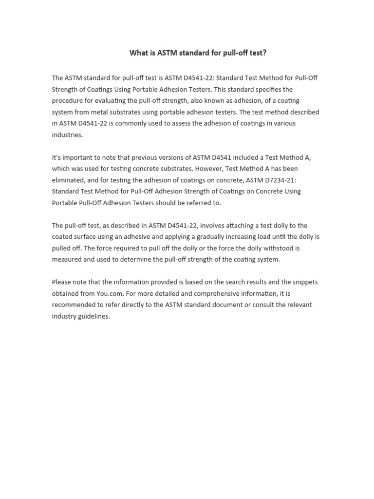 What Is ASTM Standard For Pull | PDF