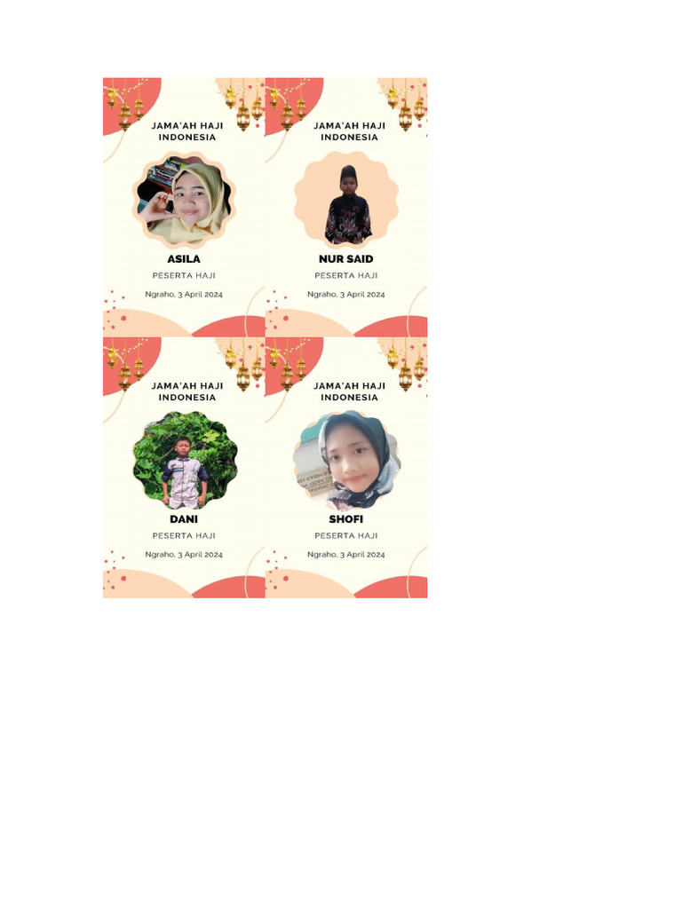 ID Card Manasik Haji Anak | PDF