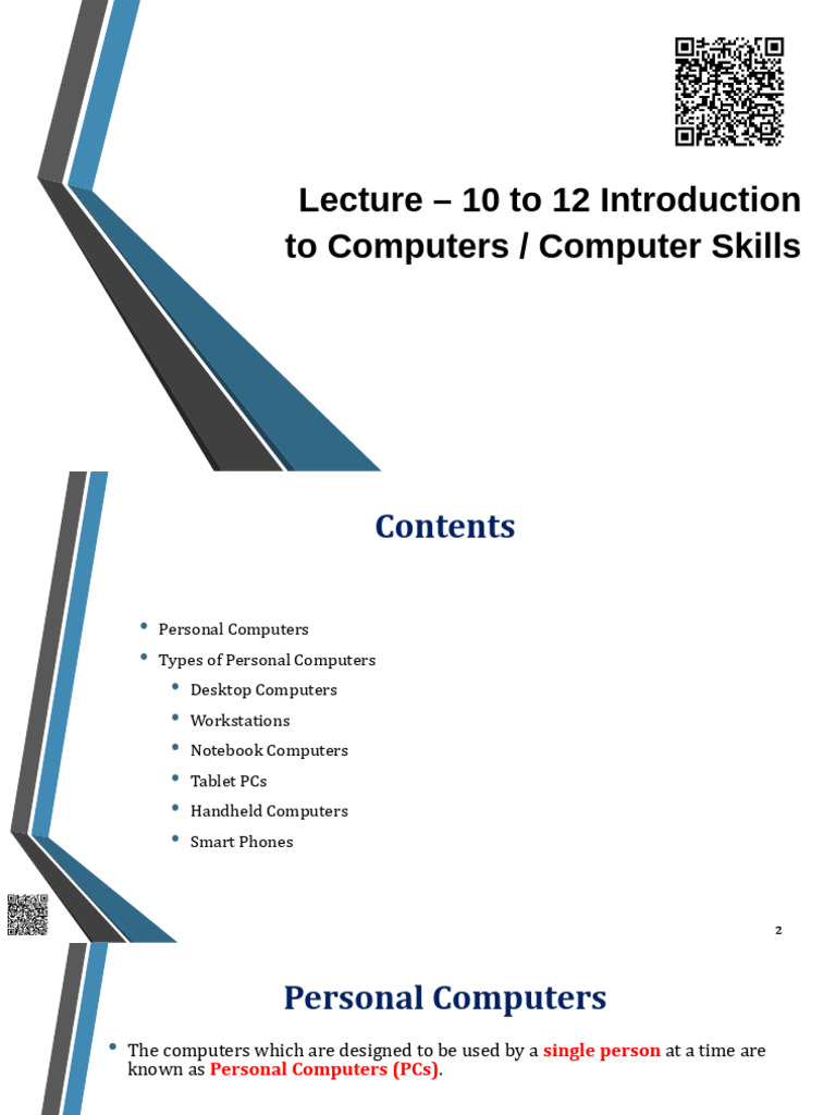 Lecture - 10 To 12 | PDF | Personal Computers | Personal Digital Assistant