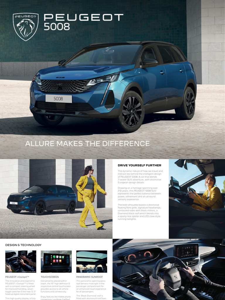 Peugeot 5008 Specification Sheet | PDF | Motor Vehicle | Vehicles