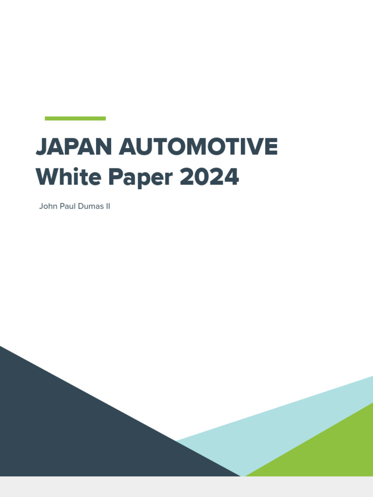 Japan Automotive White Paper 2024 | PDF | Electric Vehicle | Car