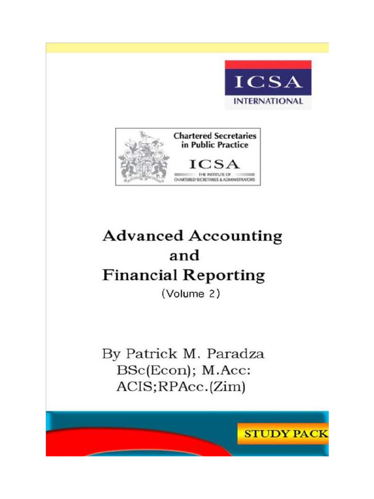 Adv. Fin Acc Volume 2 - CIS Study Pack | PDF | Dividend | International Financial Reporting ...
