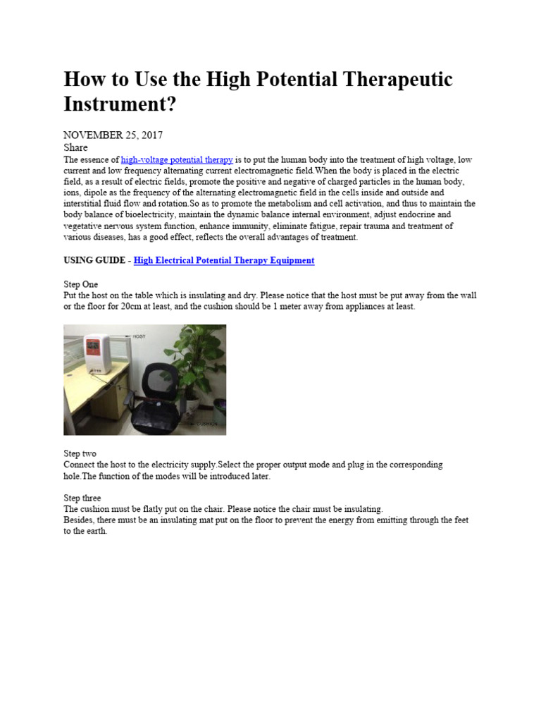 How To Use The High Potential Therapeutic Instrument | PDF | High ...