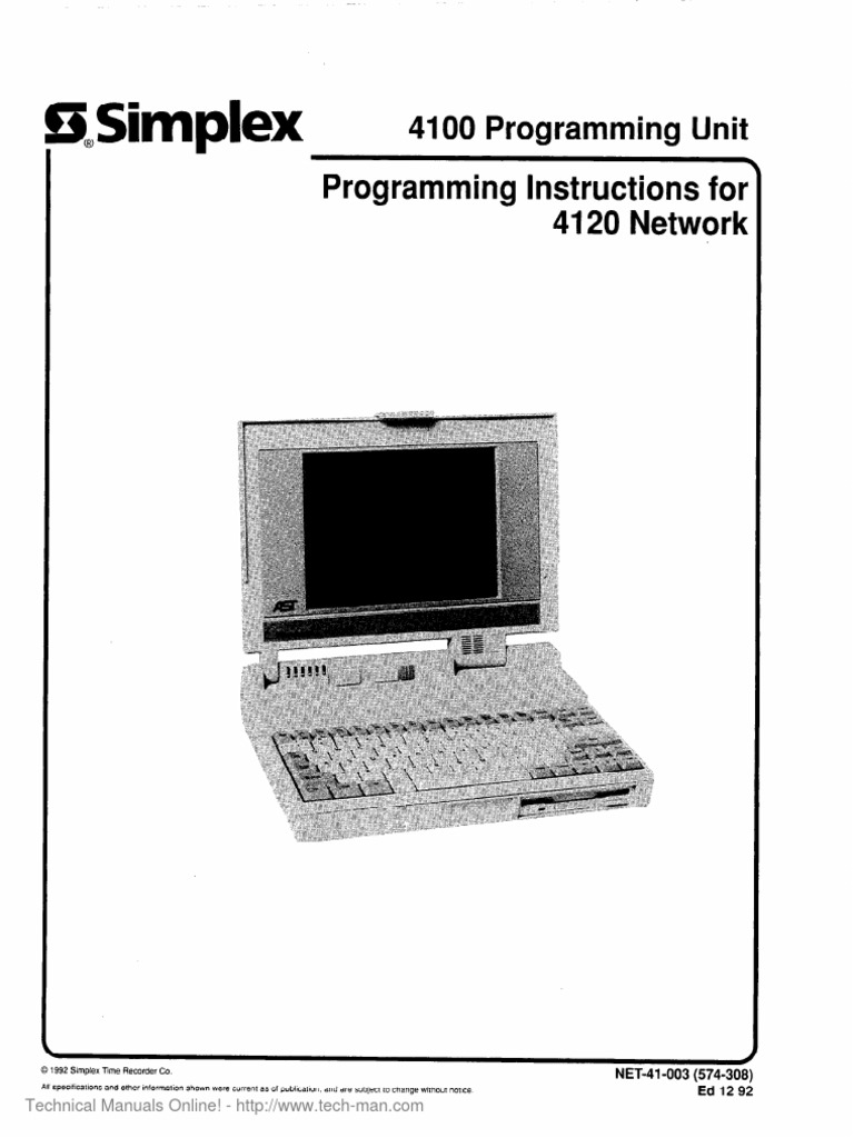 Simplex-4100 Programming Unit For 4120 Network | PDF | Computer Network ...