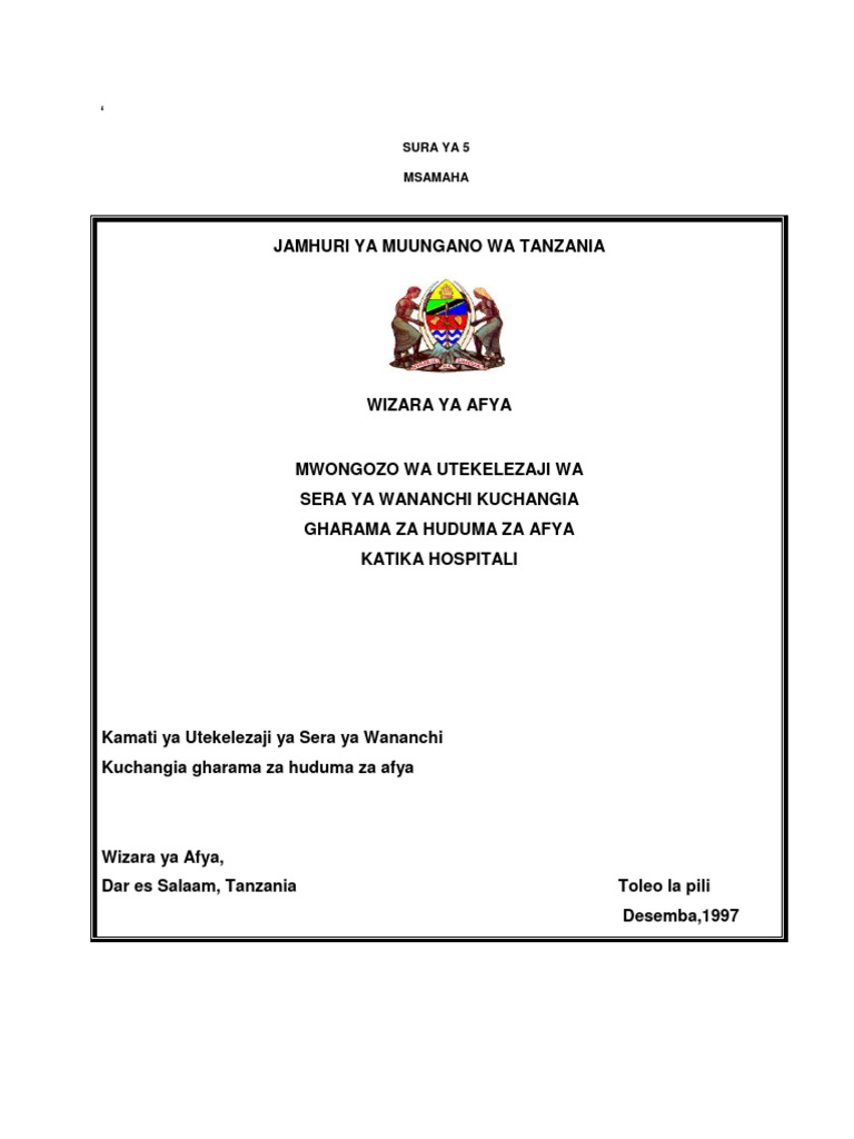 Mwongozo Wa Msamaha 1997 | PDF