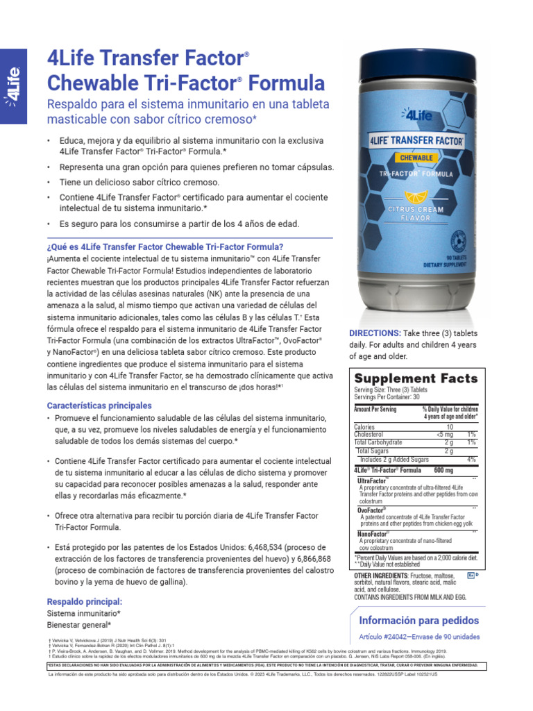 Chewable Tri Factor SPA 01182023 | PDF | Sistema inmune | Medicina CLINICA