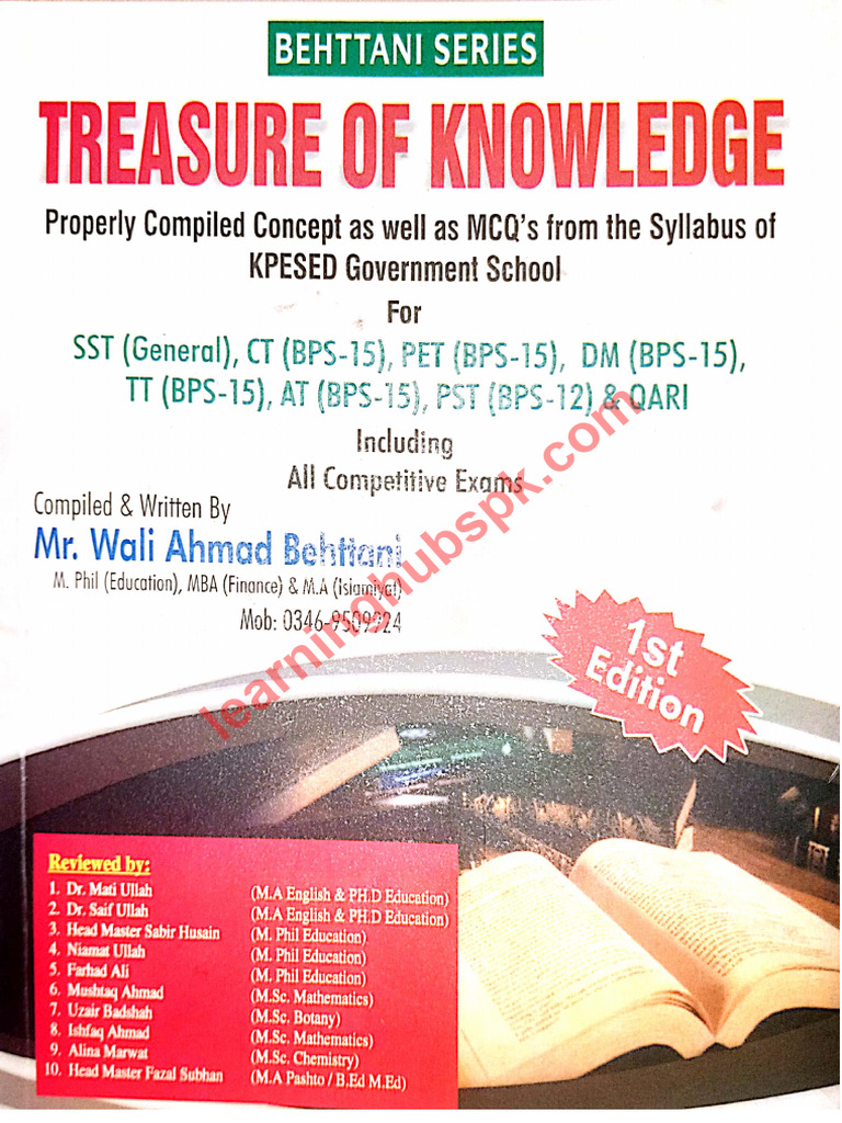 Treasure of Knowledge Bettani 1st Edition Series NTS PPSC | PDF