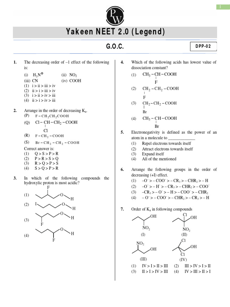 GOC DPP 02 Yakeen 2 0 2024 Legend | PDF | Chemical Substances | Molecules