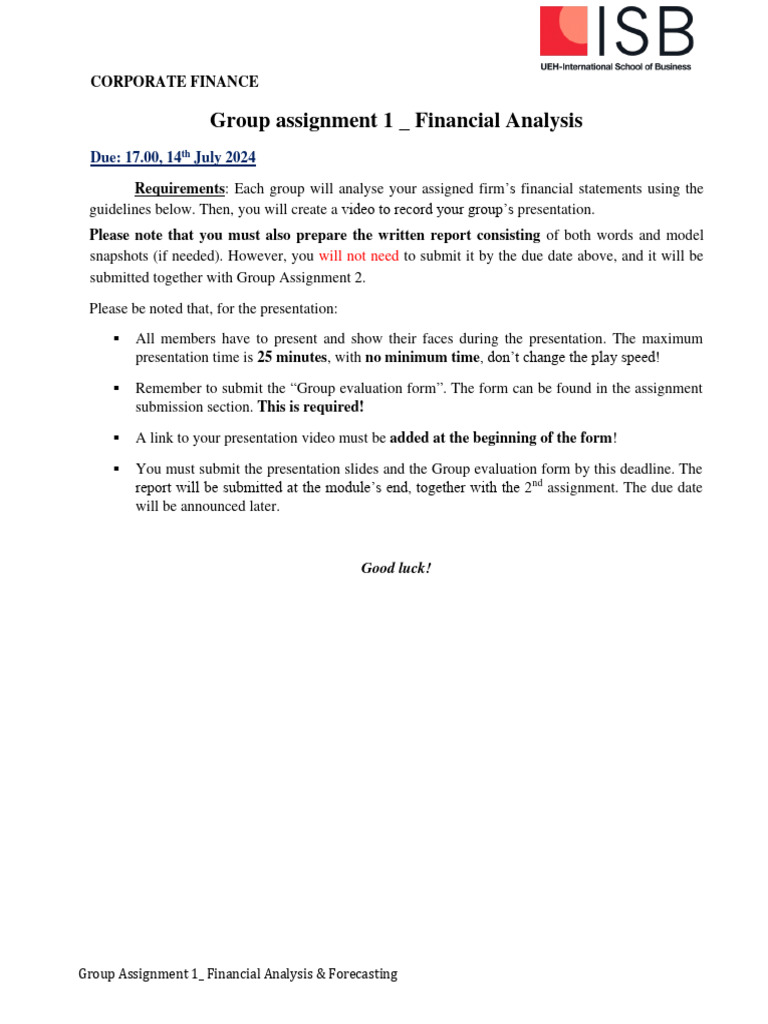 Group Assignment 1 - Financial Analysis | PDF | Balance Sheet | Income Statement