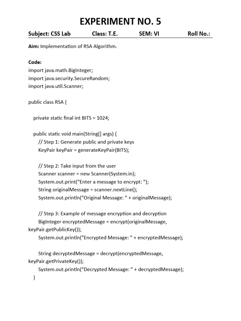CSS Experiment No. 5 | PDF | Public Key Cryptography | Encryption
