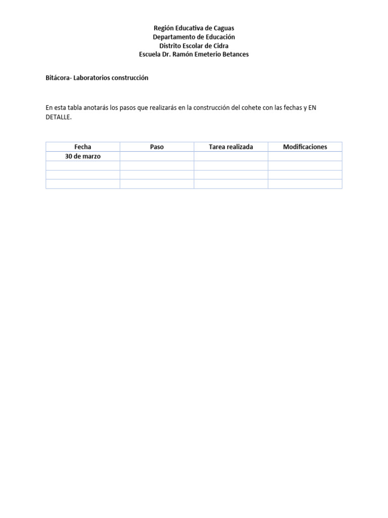 Bitácora Laboratorios | PDF