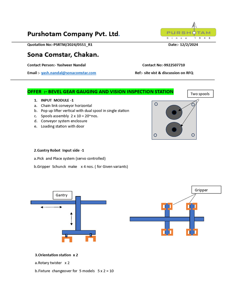 Offer - Bevel Gear Gauging and Vision Inspection Station | PDF | Gear ...