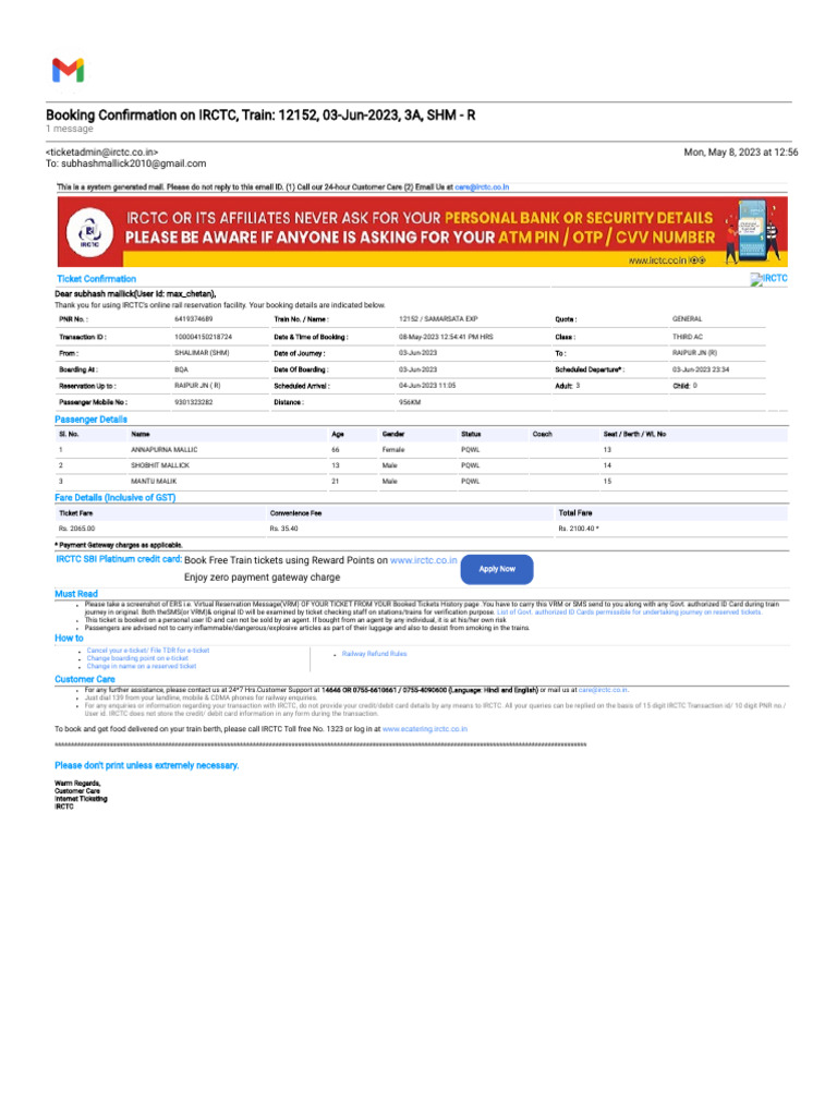 Ticket | PDF | Payments | Banking Technology