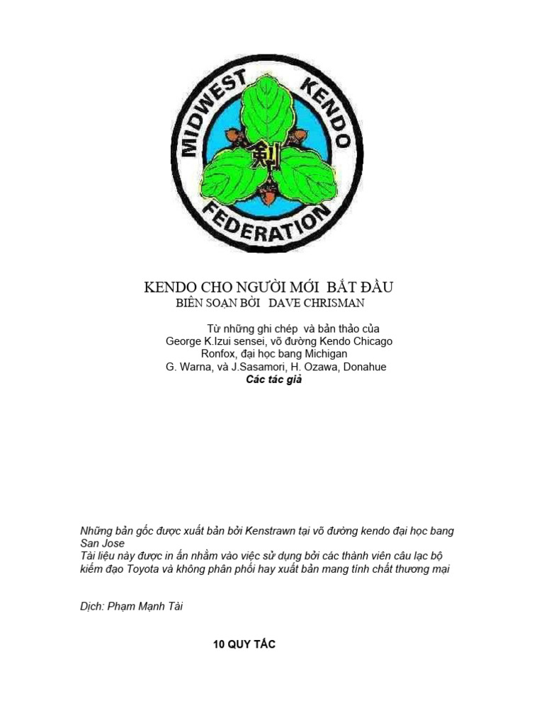Kendo Cho Nguoi Moi Bat Dau | PDF