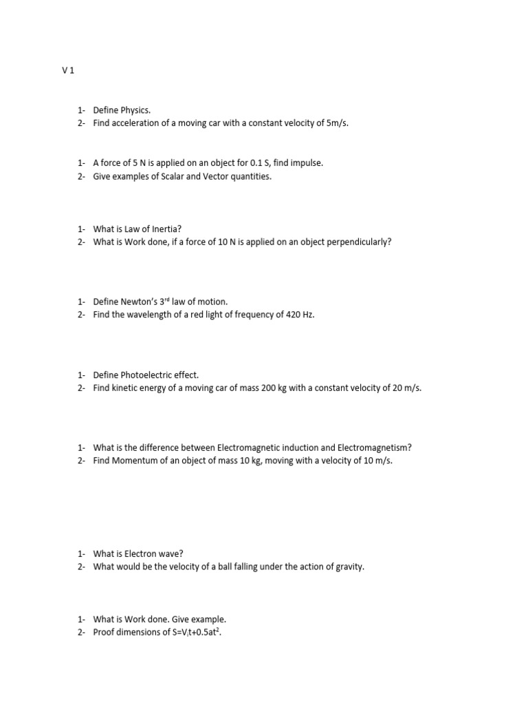 Physics v1 | PDF