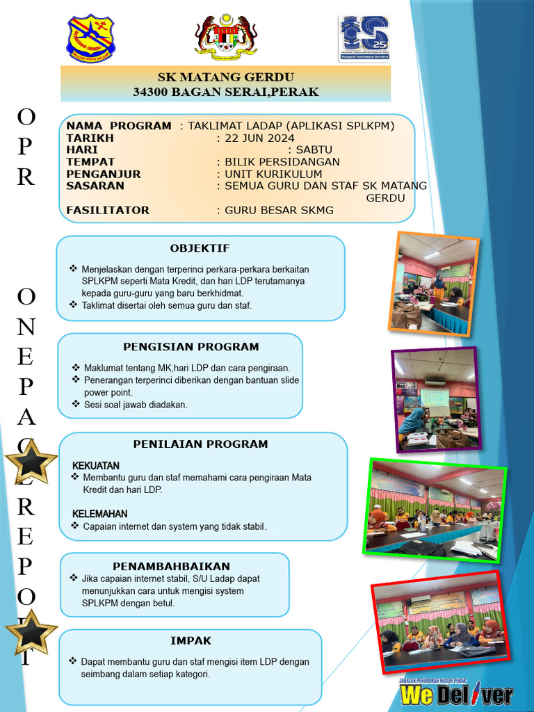 One Page Report 2024 TAKLIMAT LADAP 22JUN2024 | PDF