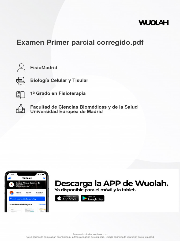 Wuolah-Free-Exámen Primer Parcial Corregido | PDF | Mitocondria | Citoplasma