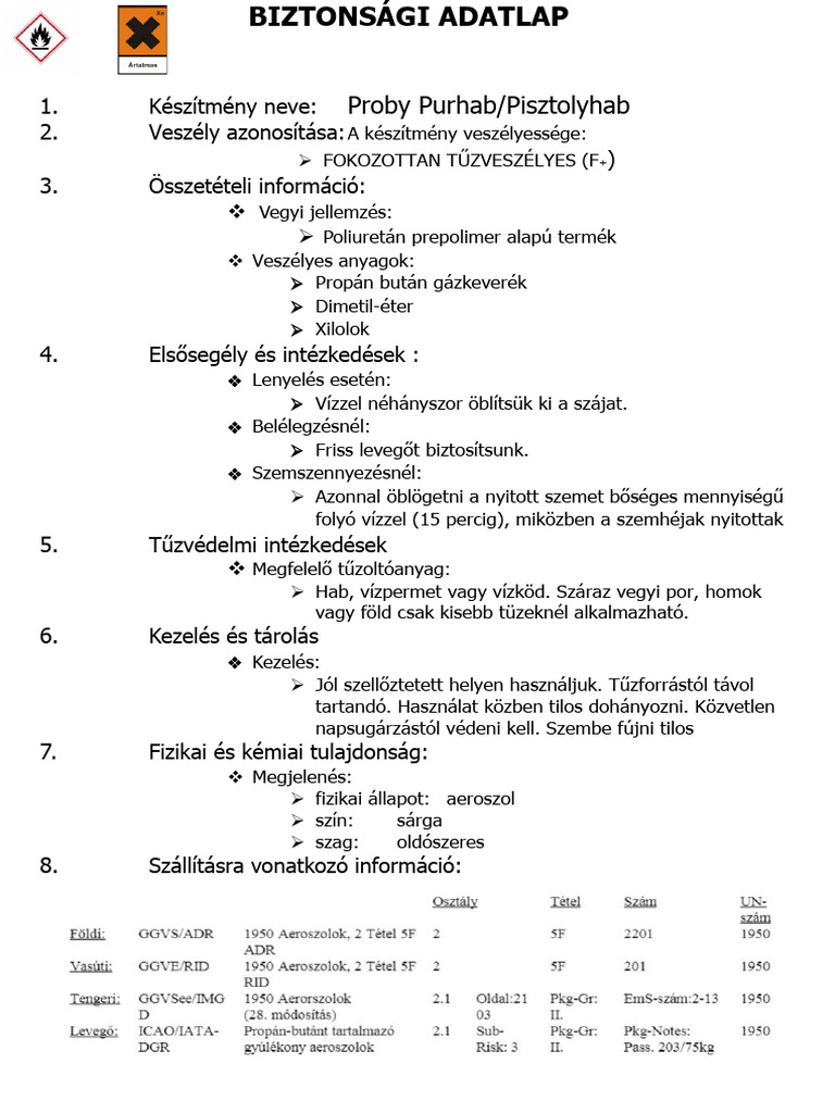 Biztonsági Adatlap | PDF