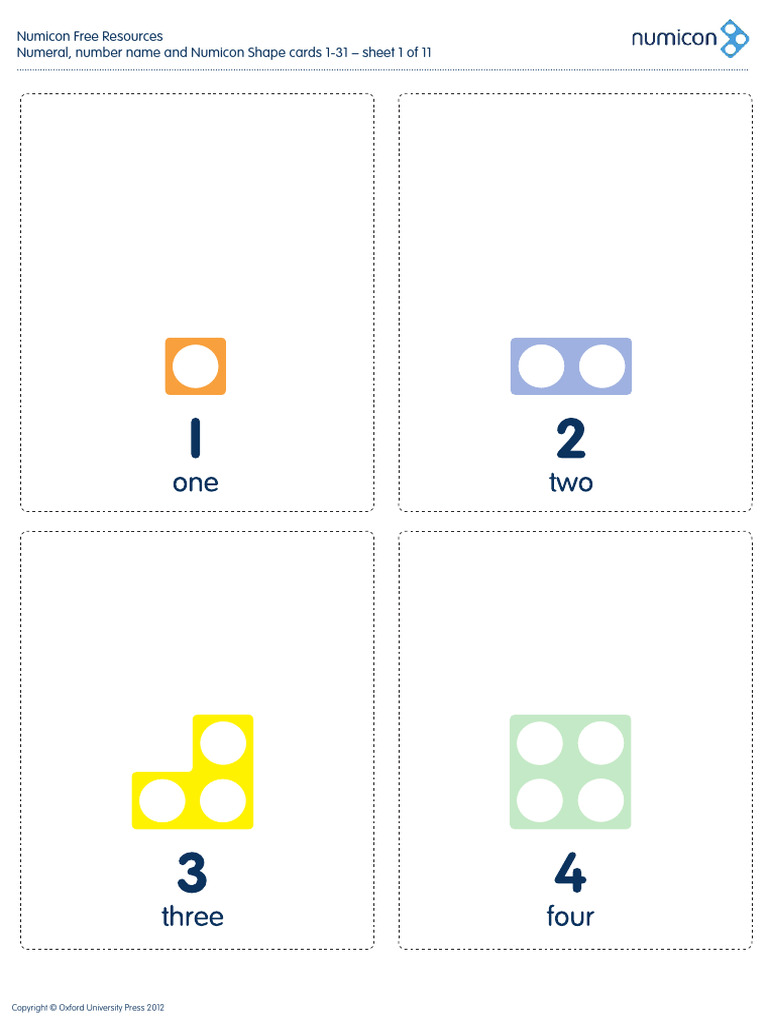 Numicon Pcms Shape Numeral Word Cards 1 To 31 | PDF | Freedom Of ...