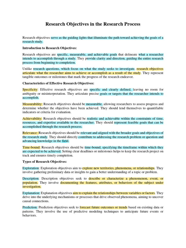 1.4 Research Objectives | PDF | Goal | Prediction