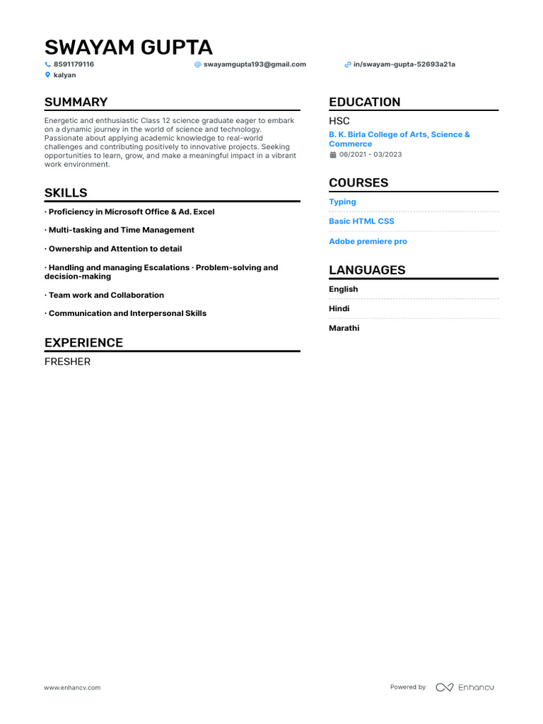 Swayam Gupta Resume | PDF