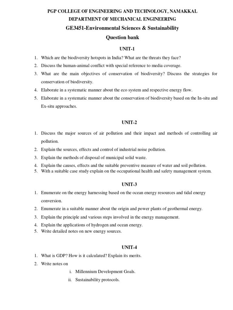 Evs Part B QB | PDF | Sustainability | Conservation Biology