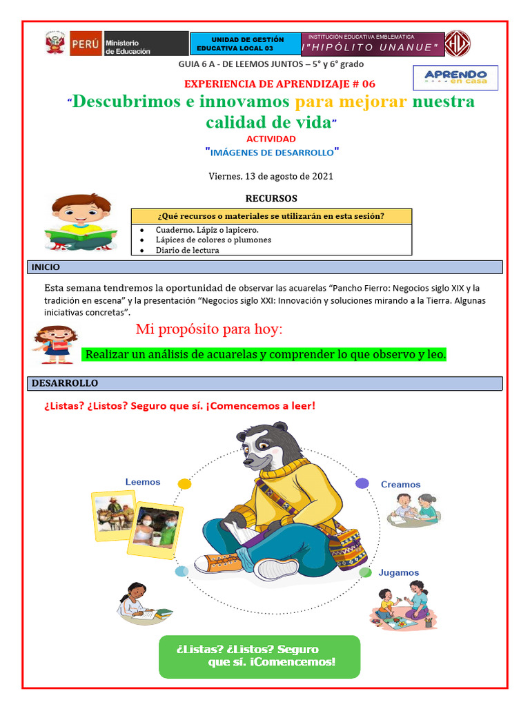 Guia 1 Leemos Juntos 13 Agosto Pdf