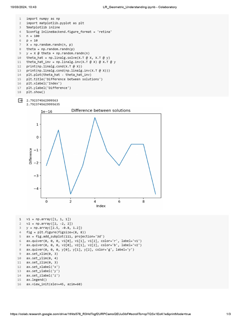 LR - Geometric - Understanding - Ipynb - Colaboratory | PDF | Science & Mathematics | Computers