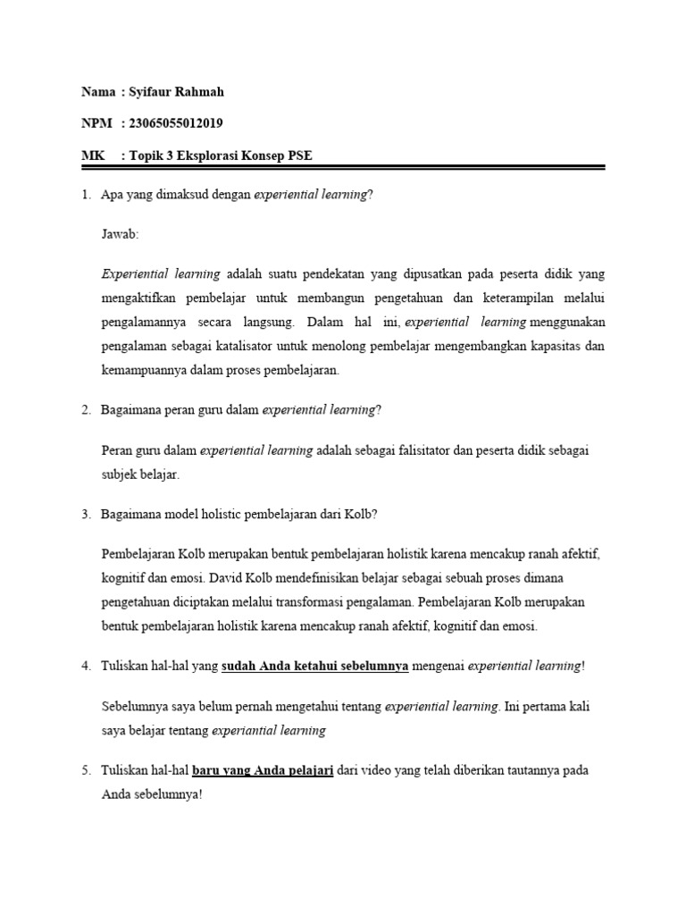 Topik 3 Eksplorasi Konsep Pse | PDF | Karier & Perkembangan | Pengembangan Diri