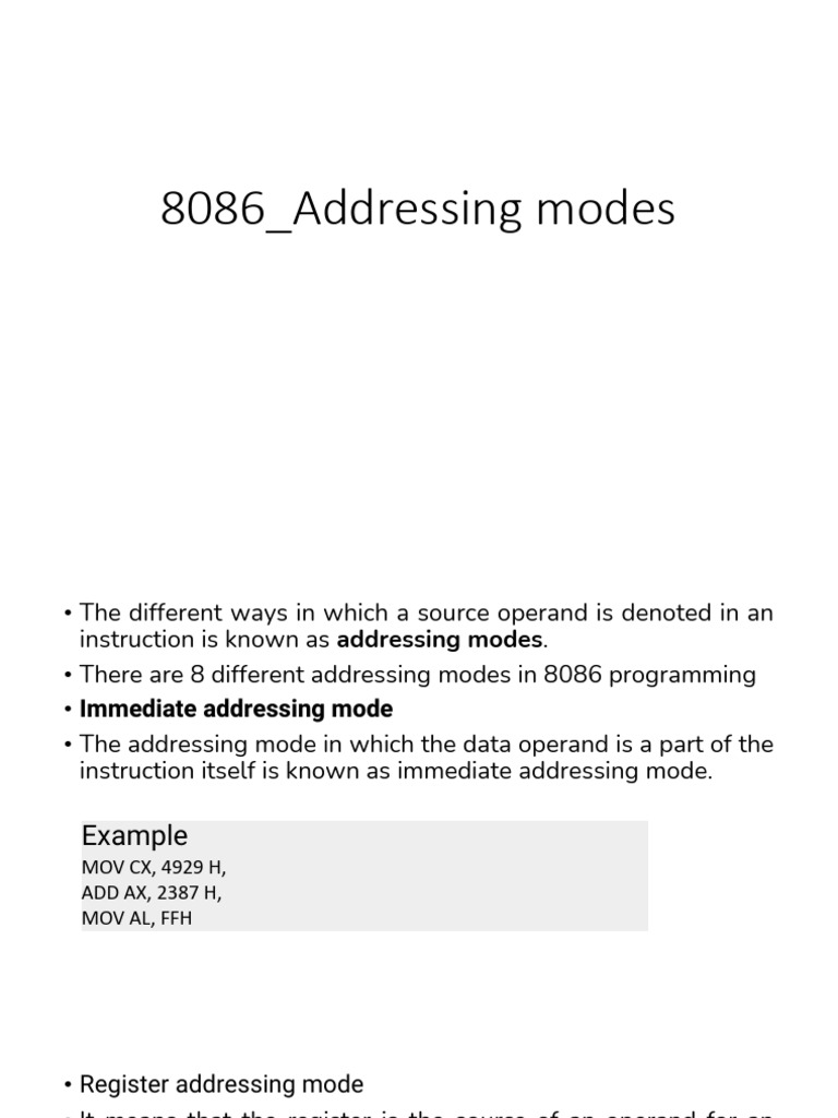 Module 2 - Addressing Modes | PDF