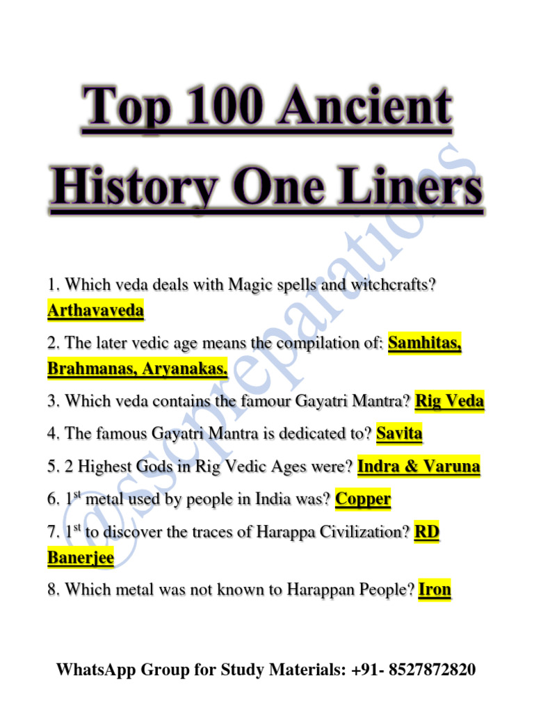Ancient History Study Guide | PDF | Vedas | Ashoka