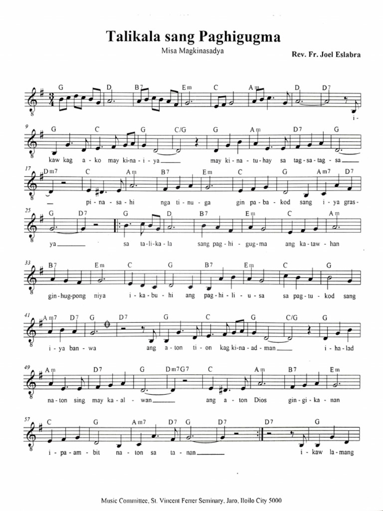 Talikala Sang Paghigugma - Misa Magkinasadya | PDF