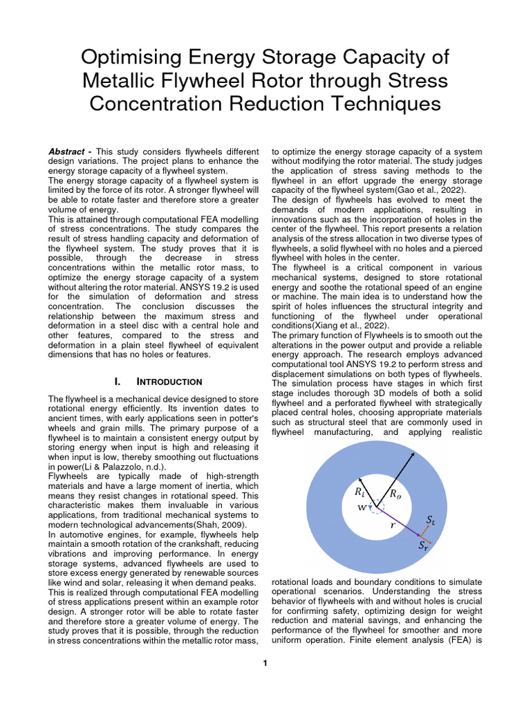 Report Flywheel Pdf Stress Mechanics Strength Of Materials