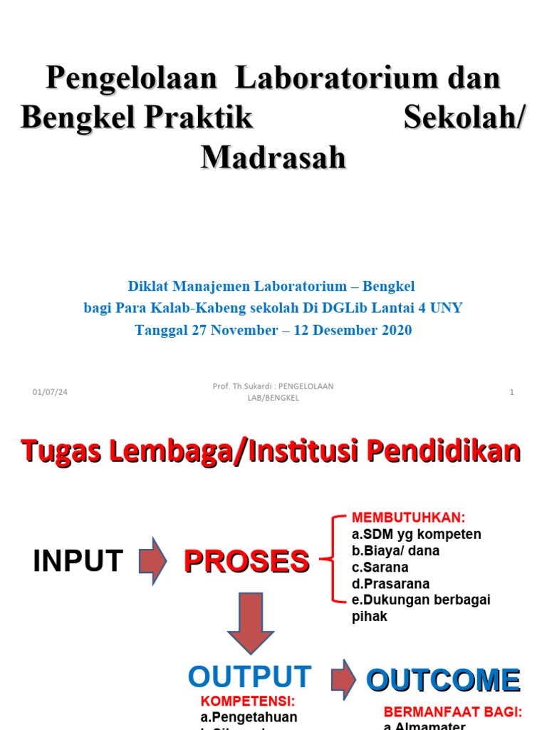 PENGELOLAAN LAB-BENGKEL SEKOLAH DAN MADRASAH - Gel 2 - 2020 | PDF