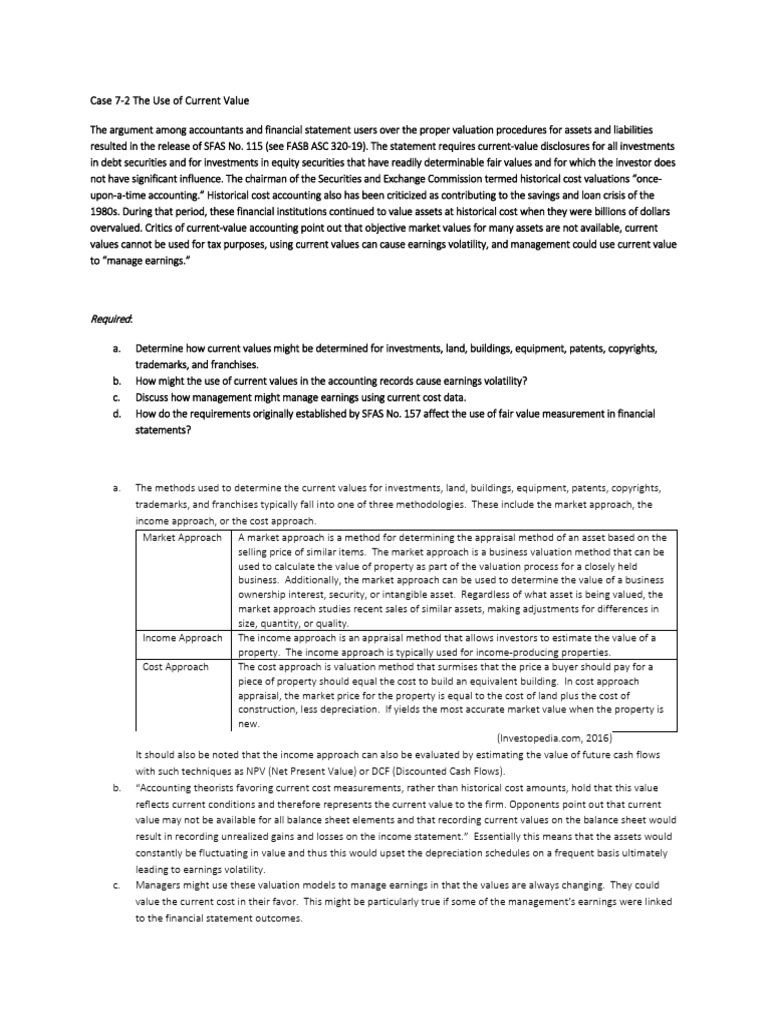 Accounting Theory Ch. 7 Homework Assignment PDF | PDF | Fair Value ...