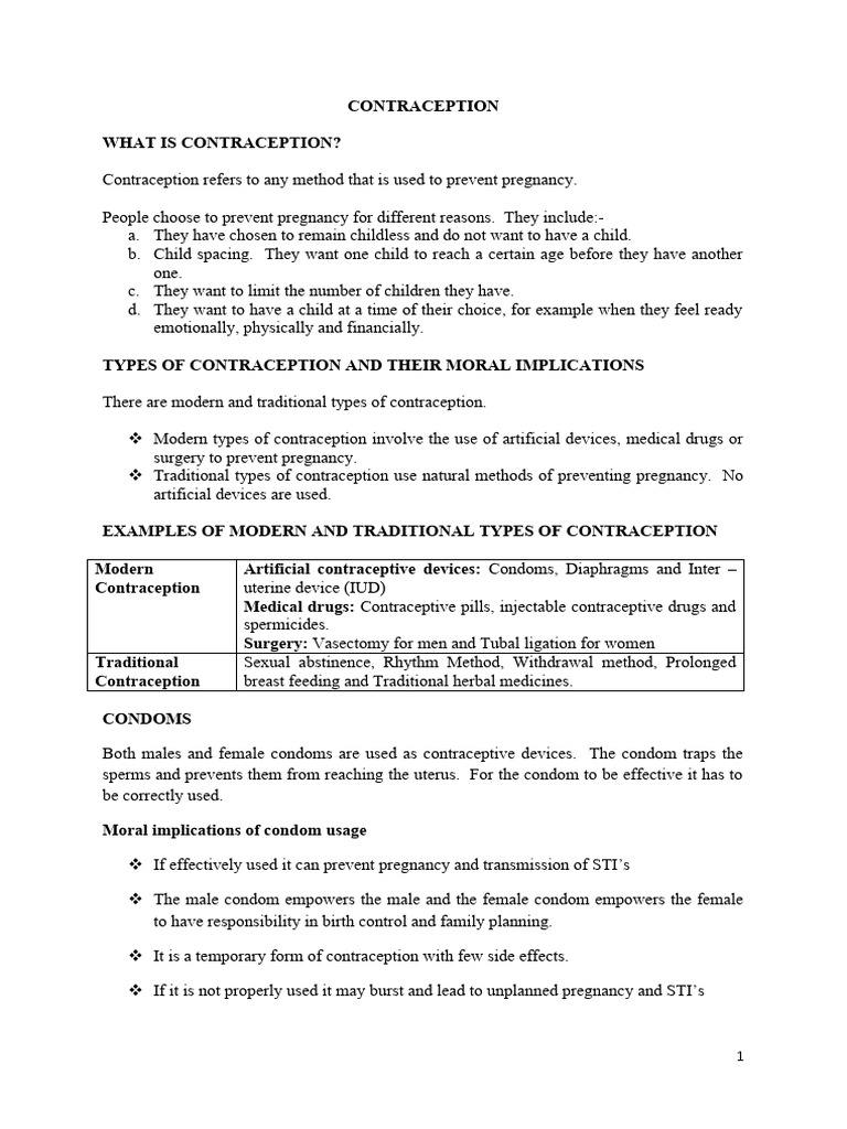 CONTRACEPTION | PDF | Birth Control | Pregnancy
