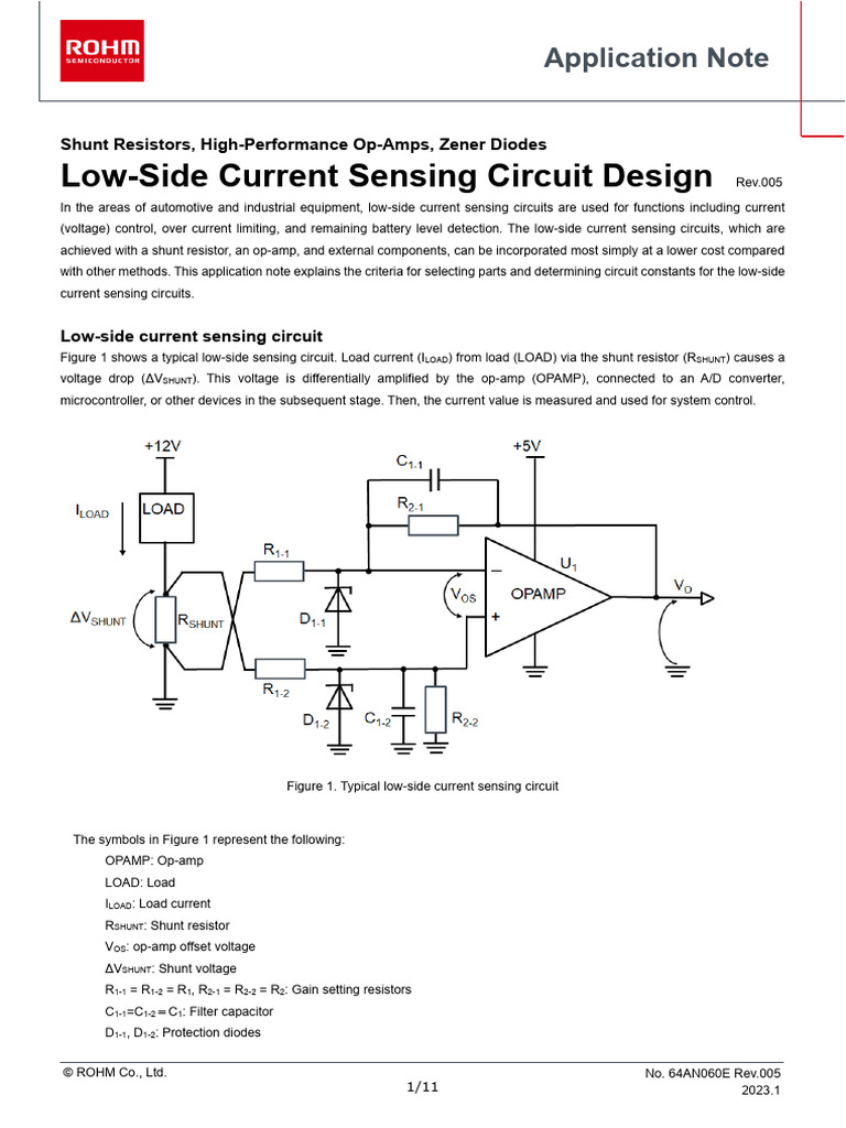 Low Side Current Sense Circuit Design An-E | PDF | Operational ...